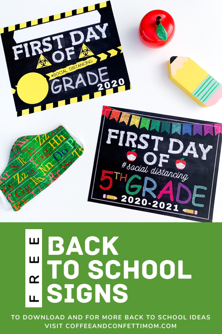 Social Distancing First Day Of School Signs